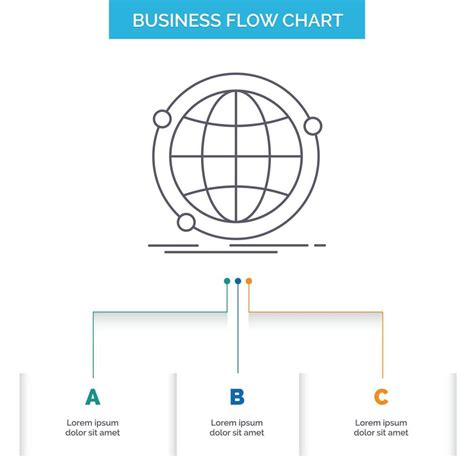 Data Global Internet Network Web Business Flow Chart Design With 3