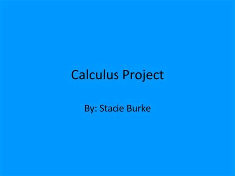 Calculus Project Ppt
