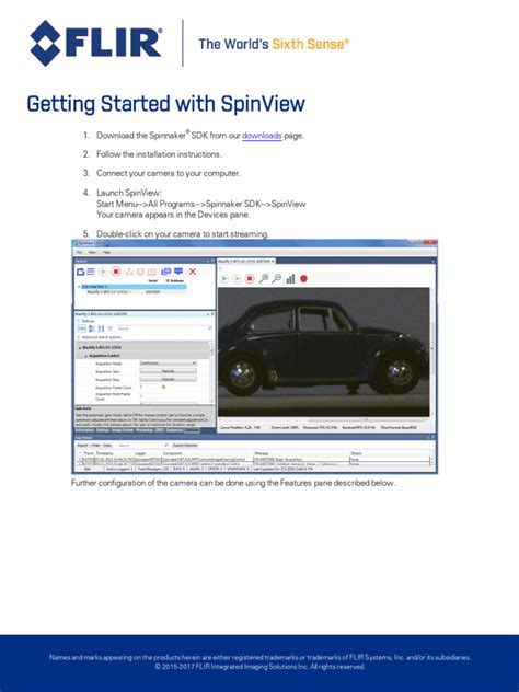 Spinview Getting Started Pdf Camera Menu Computing