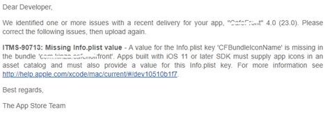 Xamarinforms Ios Appstore Verification Failed With Cfbundleiconname