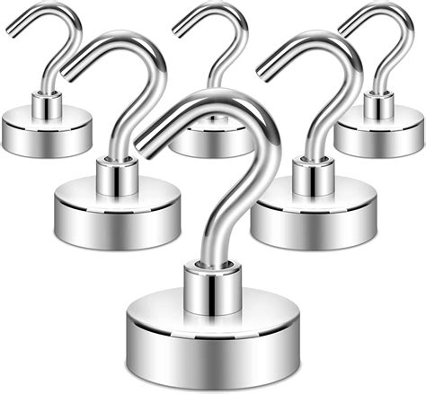 Magnetic Hooks 35lbs Heavy Duty Earth Magnets With Hook For