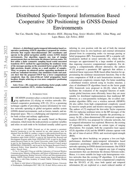 Pdf Distributed Spatio Temporal Information Based Cooperative 3d