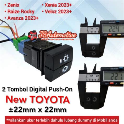 Jual Switch Saklar Cetekan Dashboard 2 Tombol Digital Push On Lampu
