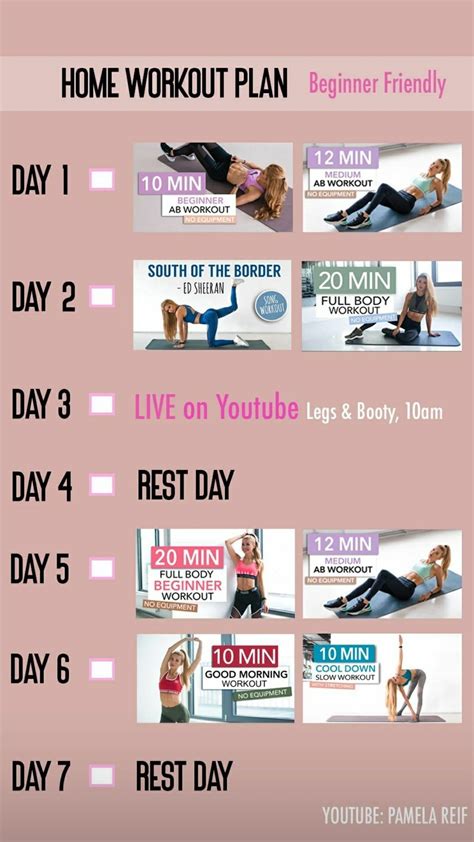 Pamela Reif Week 4 At Home Workout Plan At Home Workouts Workout