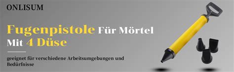 Onlisum Fugenpistole Für Mörtel Mit 4 Düse Mörtelpresse Mörtelspritze