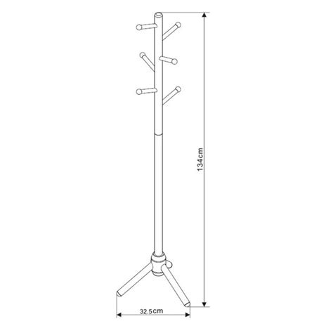 Cuier Pentru Hol Tip Pom Cu 6 Agatatori Finisaj Metal Alb Si Lemn Natur Dimensiuni 32 5 X 32