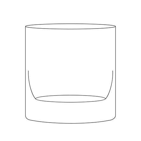 Line Drawing Of Glass Showcasing Its Cylindrical Shape 42354995 Vector
