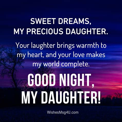 215 Sweet Good Night Daughter Wishes And Messages