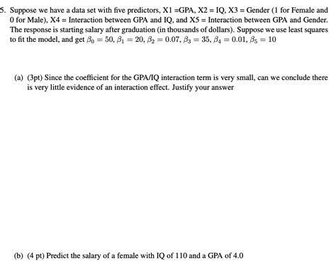 solved 5 suppose we have a data set with five predictors