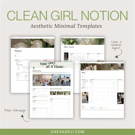 aesthetic minimal notion templates