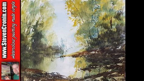 How To Paint A Simple River Scene Youtube