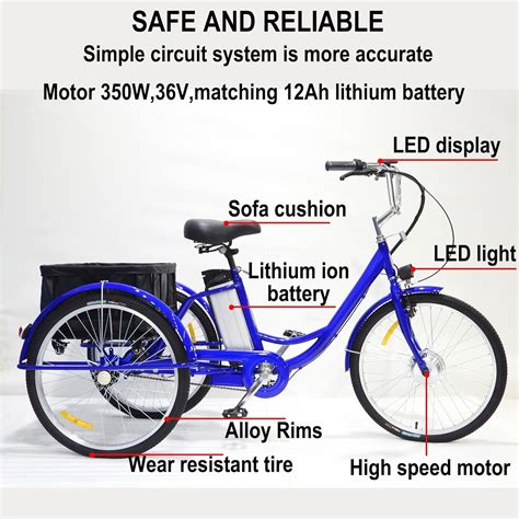 Buy Three Wheel Electric Bike Adults Electric Tricycle With Removable V Ah Lithium