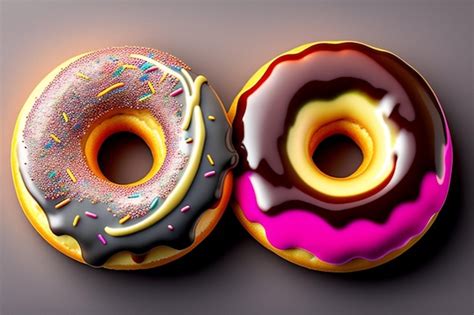 Premium Ai Image Sweet Colored Donuts