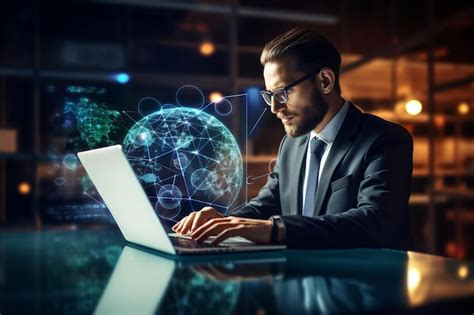Premium Ai Image A Data Scientist And Programmer Using A Laptop For