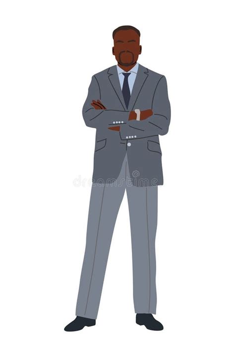 Black Business Man Walking Side View Vector Stock Vector
