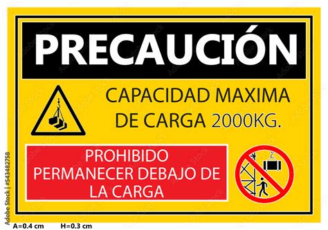 SEÑALIZACIÓN DE CAPACIDAD MAXIMA DE CARGA Stock ベクター Adobe Stock