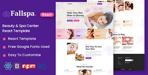 Fallspa Beauty Spa Center React Template By Media City ThemeForest