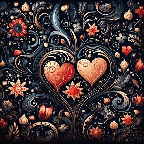 Premium Ai Image Love Pattern
