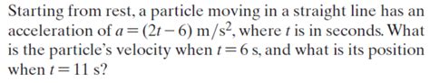 Solved Starting From Rest A Particle Moving In A Straight