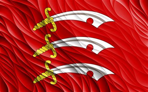 Download Flag Of Essex 4k Silk 3d Flags Counties Of England Day Of