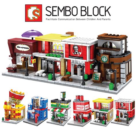 ชุดตัวต่อ Sembo Block ร้านค้า เเบรนด์ดังหลากหลายรูปแบบต่อๆกันเป็นเมือง