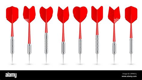Red Dart Arrows With Metal Tip And Shadow Dart Throwing Sport Game