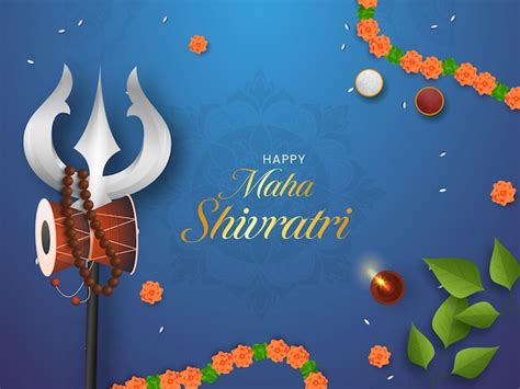 Premium Vector Happy Maha Shivratri Celebration Concept With Trishul