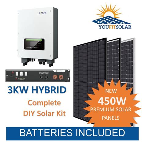 3kw Hybrid Diy Solar Kit With 48v Battery Storage 48kw Battery
