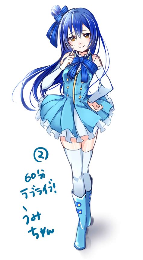 Safebooru 1girl Absurdres Blue Hair Blush Bow Hand On Hip Highres