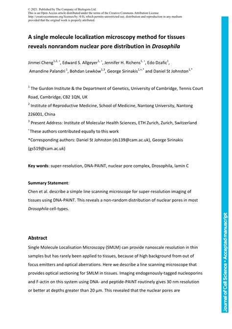 Pdf A Single Molecule Localization Microscopy Method For Tissues