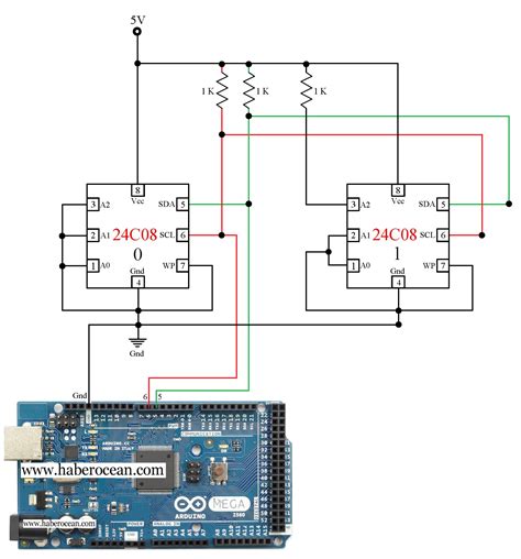 Read And Write Data To Two 24c08 Ics Through Single Bus System Using