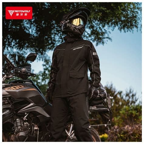 Traje Impermeable Para Moto Y Ciclismo Motowolf 0403b Bk Motowolf