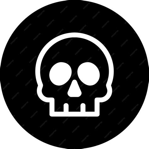Premium Vector Scull Warning Symbol Outline Icon In Flat Style Vector
