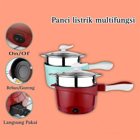 Jual Multifungsi Electric Fry Pan Panci Listrik Lapisan Keramik 18cm