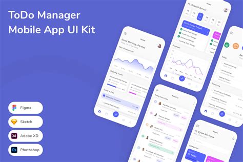 Todo Manager Mobile App Ui Kit Ui Kits And Libraries ~ Creative Market