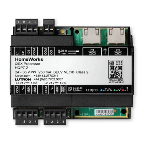 Lutron Electronics Homeworks Qsx Hqp7‑1 Installation Instructions Pdf Download Manualslib