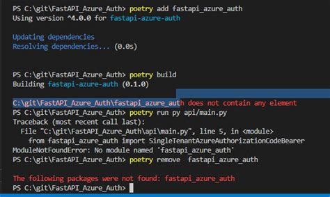 Poetry Add Fastapiazureauth Does Not Add The Package · Issue 126