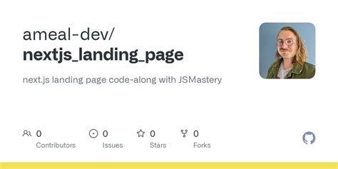 Github Ameal Devnextjslandingpage Nextjs Landing Page Code Along With Jsmastery