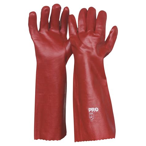45cm Red Pvc Glove The Safety Hub