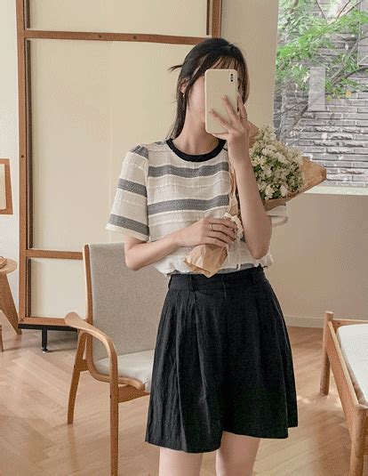 여름반바지 Tps0405 리안느 핀턱 밴딩 하프 팬츠투핀턱반바지 하이웨이스트반바지 와이드반바지 슬랙스반바지 3부반바지 에이블리