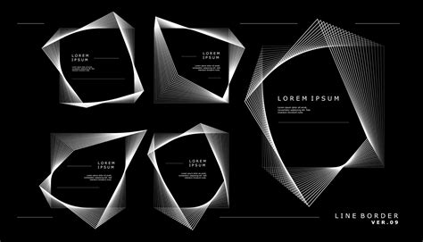 Square Abstract Line Border Design Template Blended Lines Frame Design