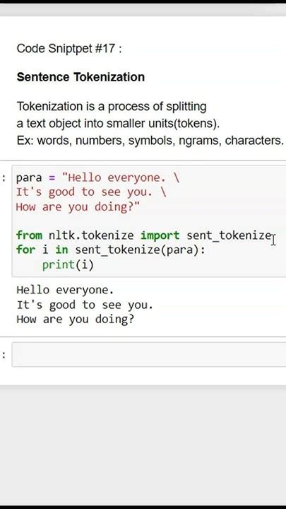 sentence tokenization shorts coding pythontutorial trending python