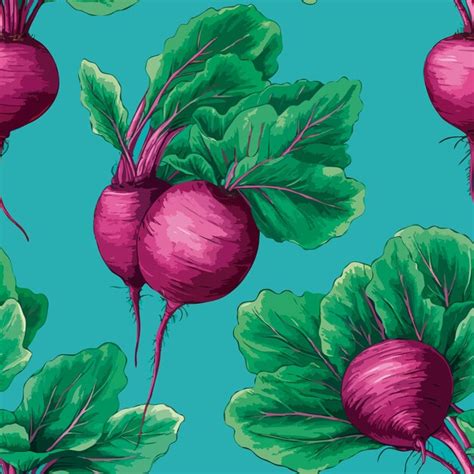 Seamless Colorful Beetroot Pattern Premium Ai Generated Vector