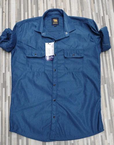 Men Royal Blue Cotton Plain Shirt At ₹ 220piece In New Delhi Id