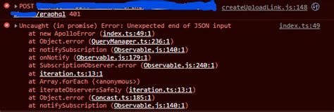 Reactjs React And Apollo Throwing 401 And Unexpected End Of JSON With
