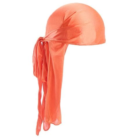 Orange Durag Silky Feel Doo Head Wrap Bandana Soft Cap Unisex Mens