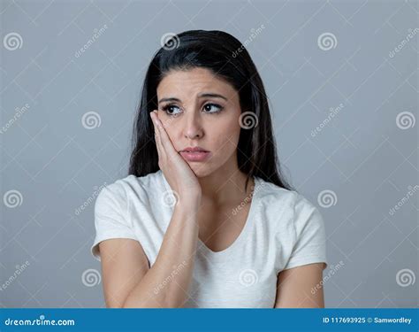 Human Expressions Emotions Young Attractive Woman With A Depressed