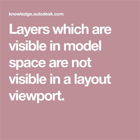 Layers Which Are Visible In Model Space Are Not Visible In A Layout Viewport Layout Autocad