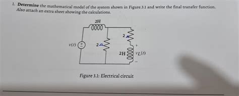 Solved Determine The Mathematical Model Of The System Shown Chegg