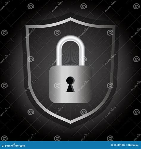 Padlock In A Shield Privacy Policy Concept Stock Illustration Illustration Of Print Privacy